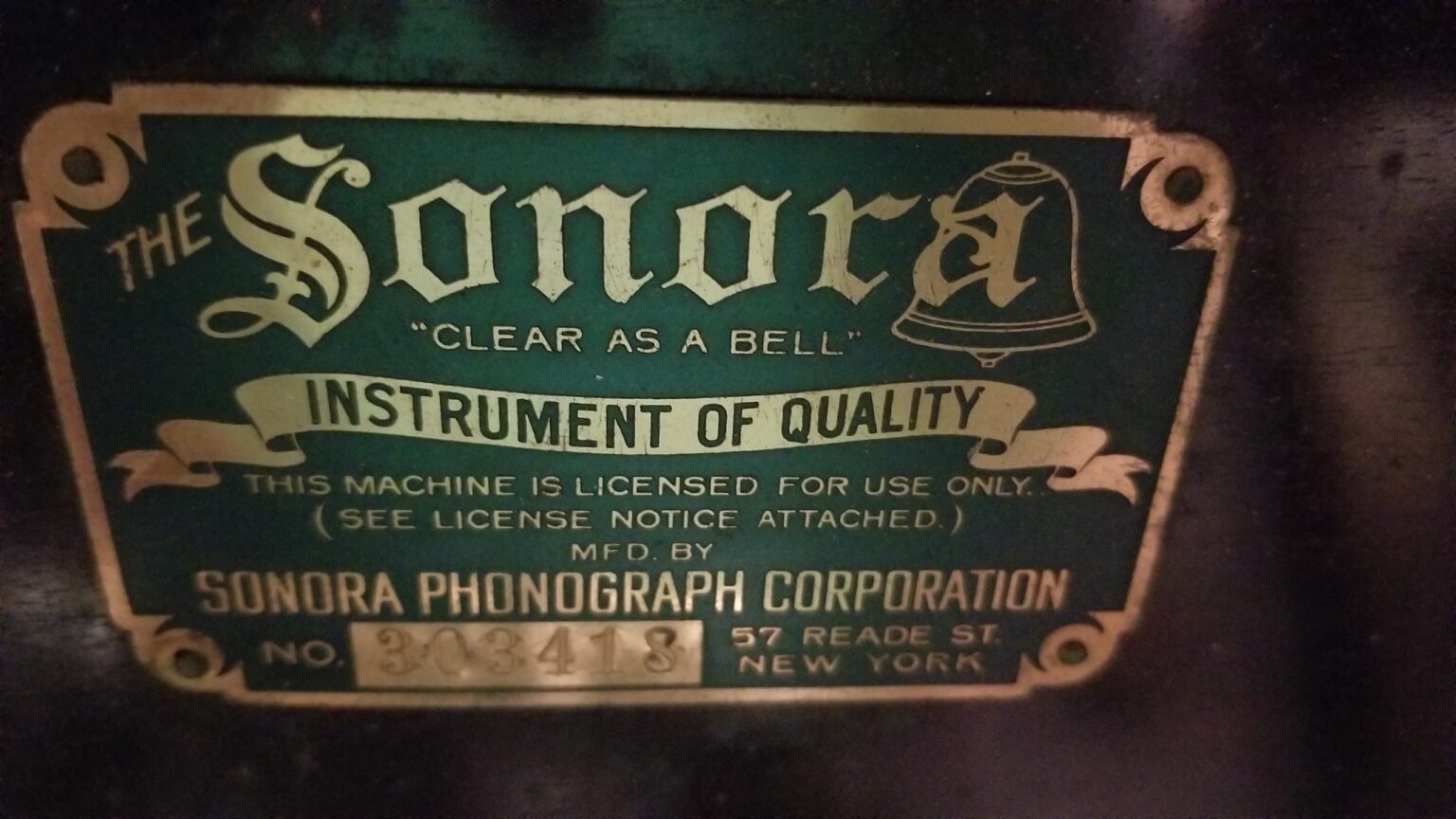 1918 Sonora Baby Grand Phonograph - Mahogany - New England Victrola LLC
