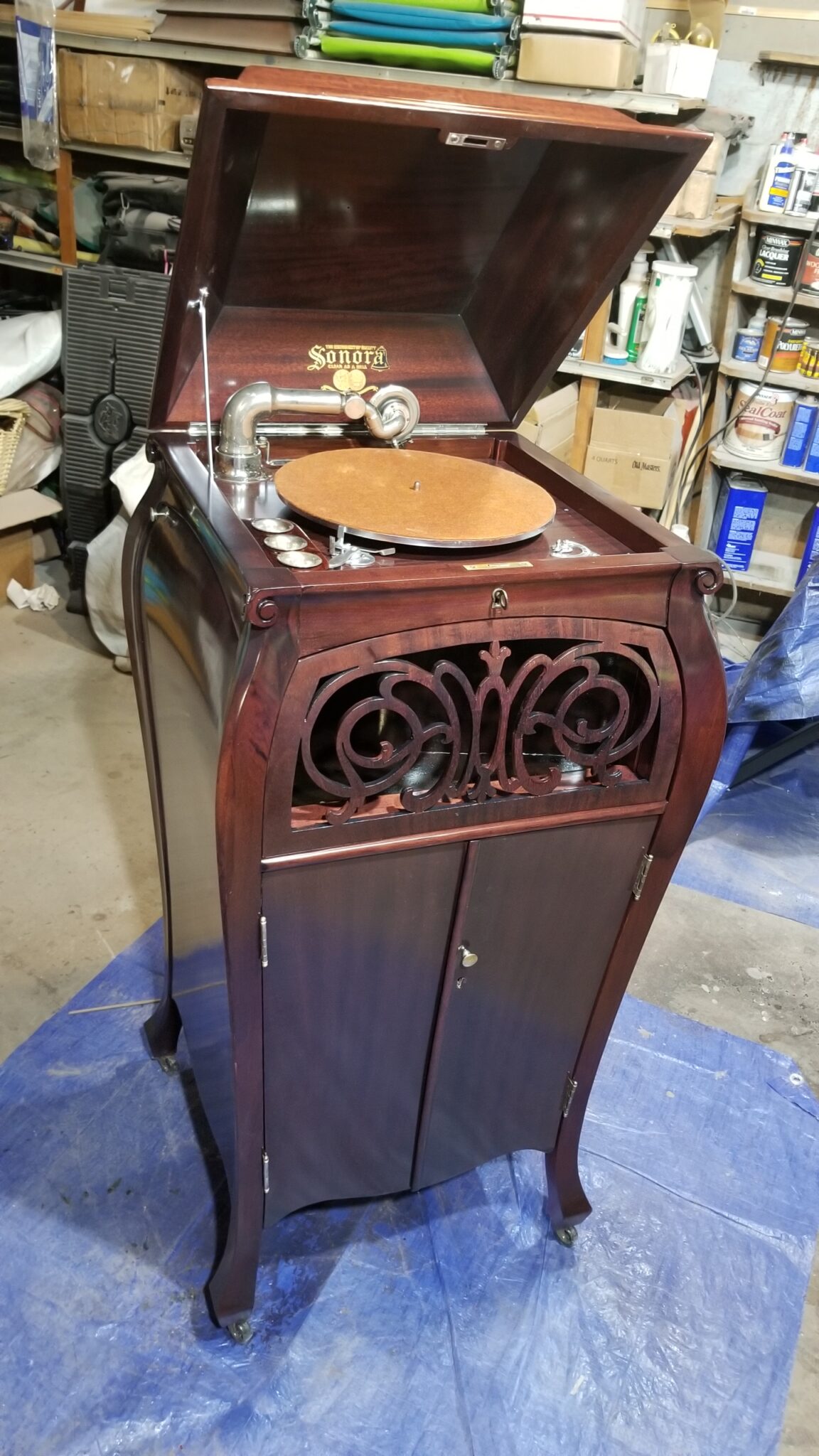 1918 Sonora Baby Grand Phonograph - Mahogany - New England Victrola LLC